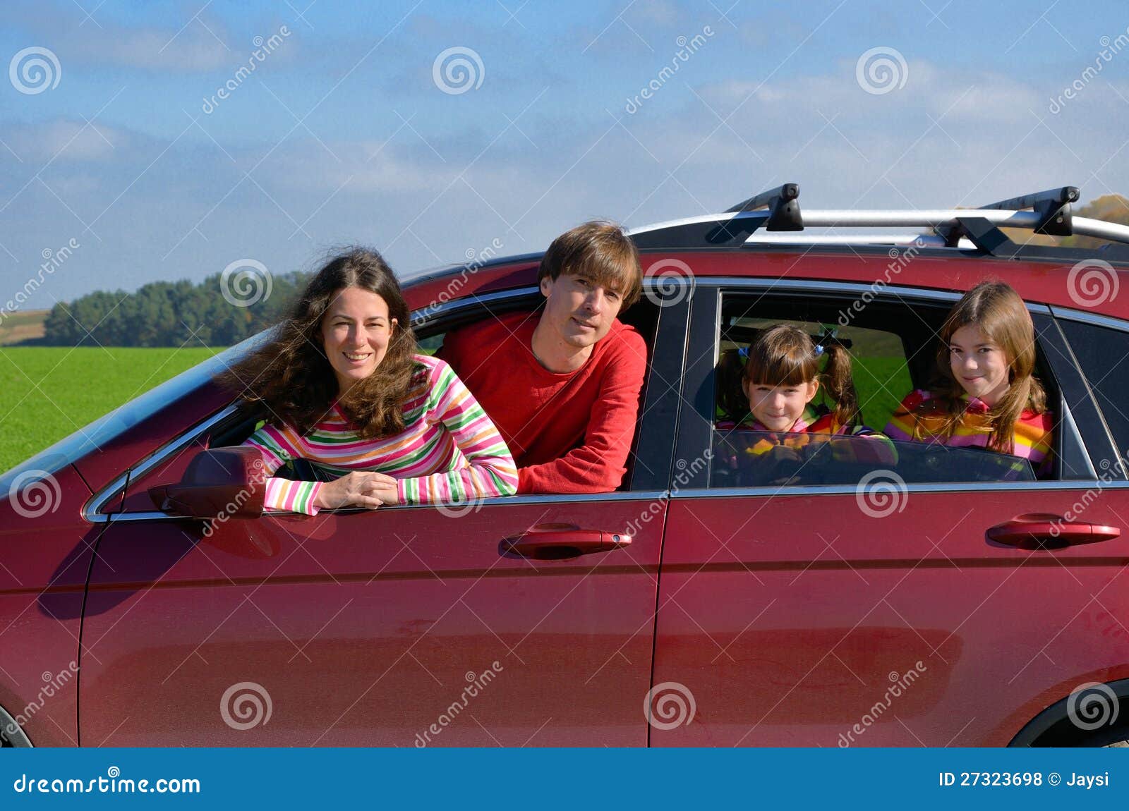 Family Car Trip on Vacation Stock Photo - Image of father, girl: 27323698