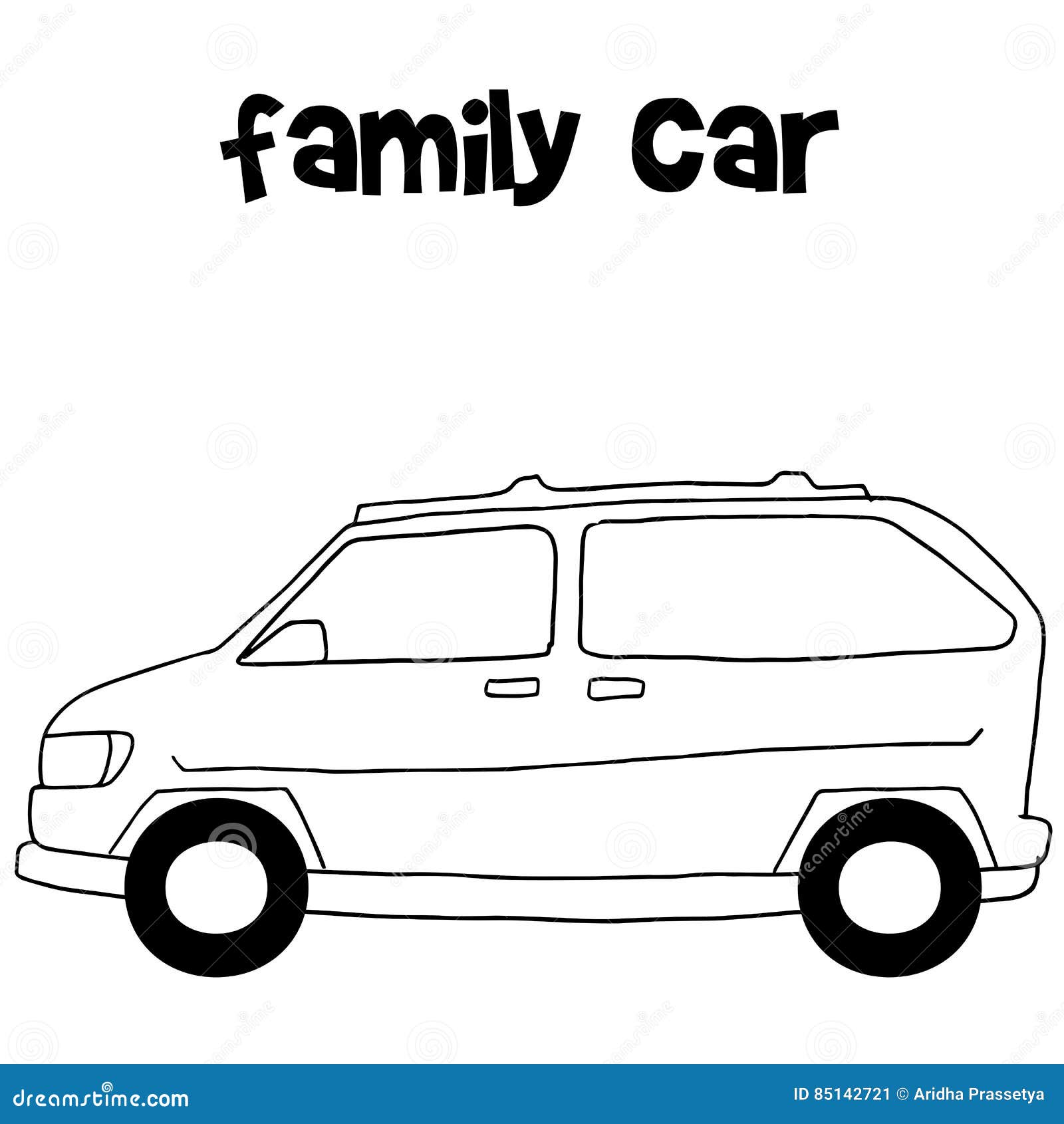 Family Car of Vector Art Illustration Stock Vector - Illustration of ...