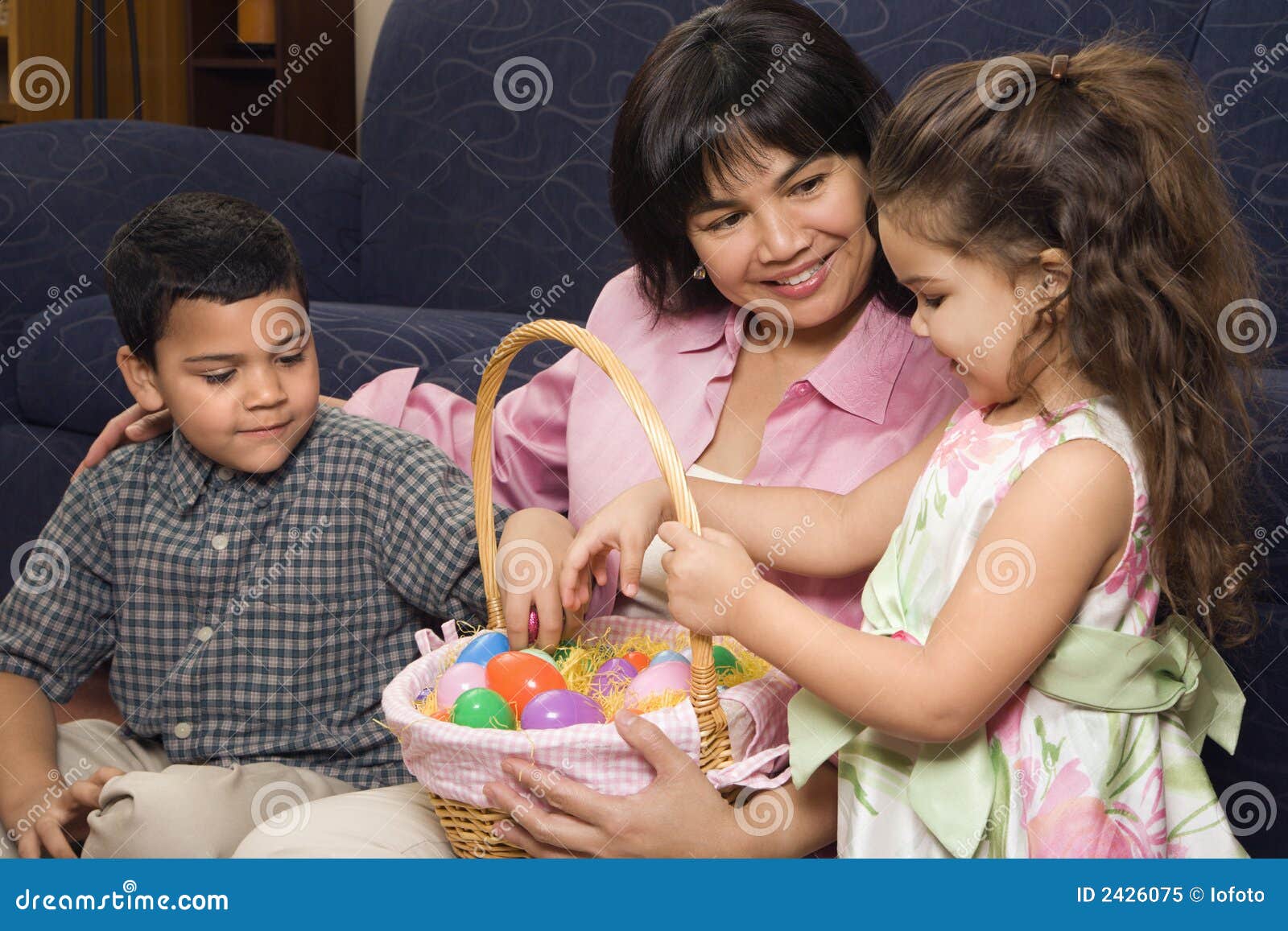 Family celebrating Easter. stock image. Image of easter - 2426075