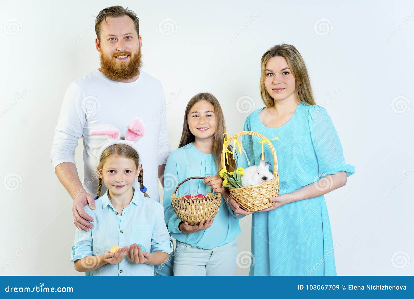 Family celebrating easter stock image. Image of happy - 103067709