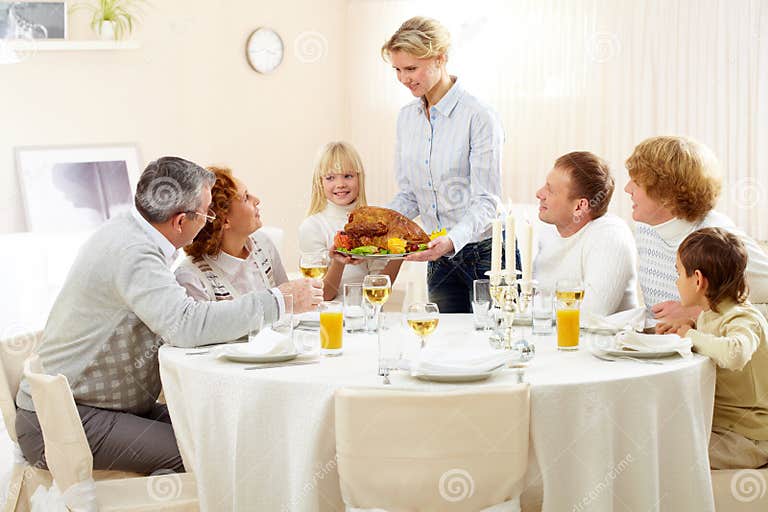 Family celebration stock image. Image of comfort, cooked - 17020945