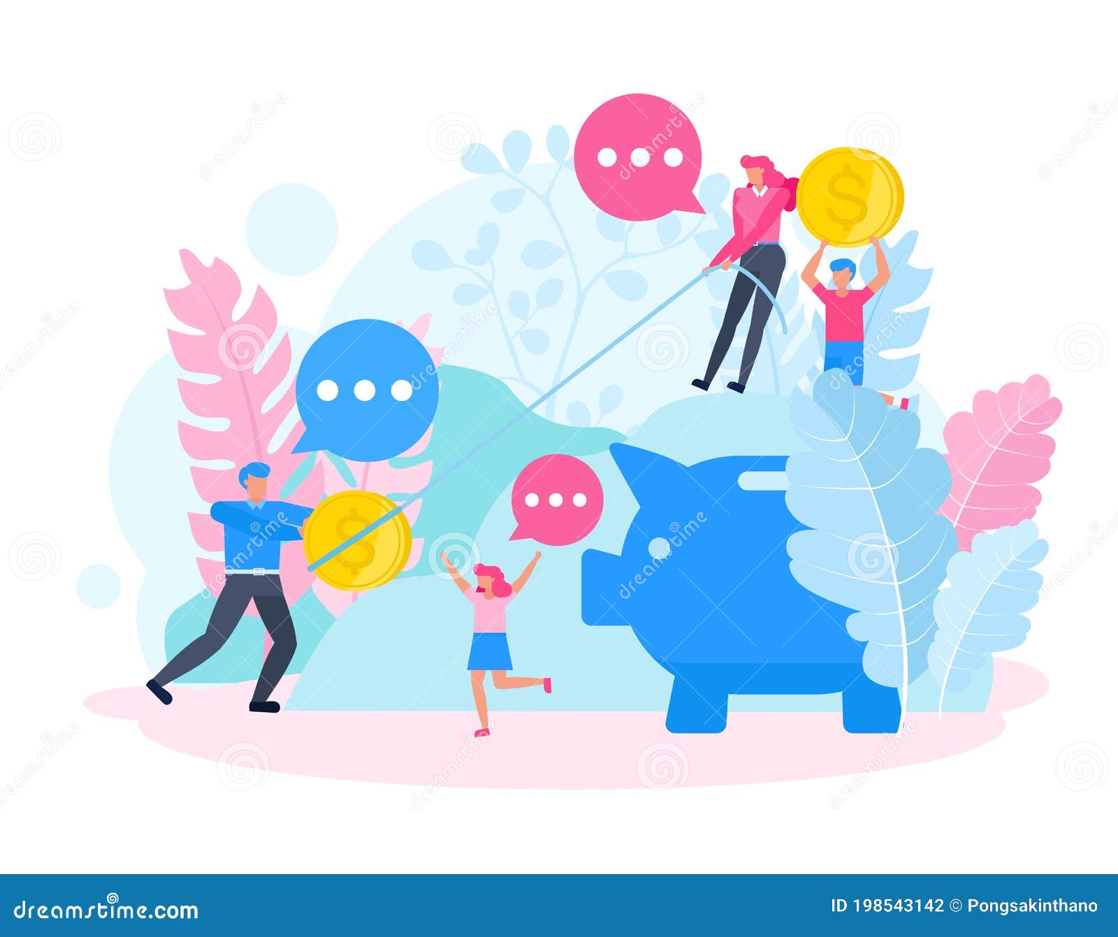 Family Character Vector Design. Concept Saving Money. No2 Stock Vector ...