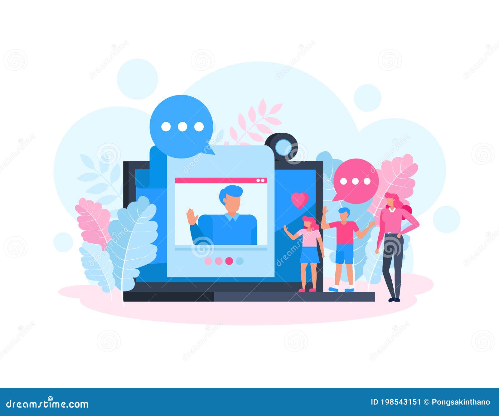 Family Character Vector Design. Concept Video Call Stock Vector ...