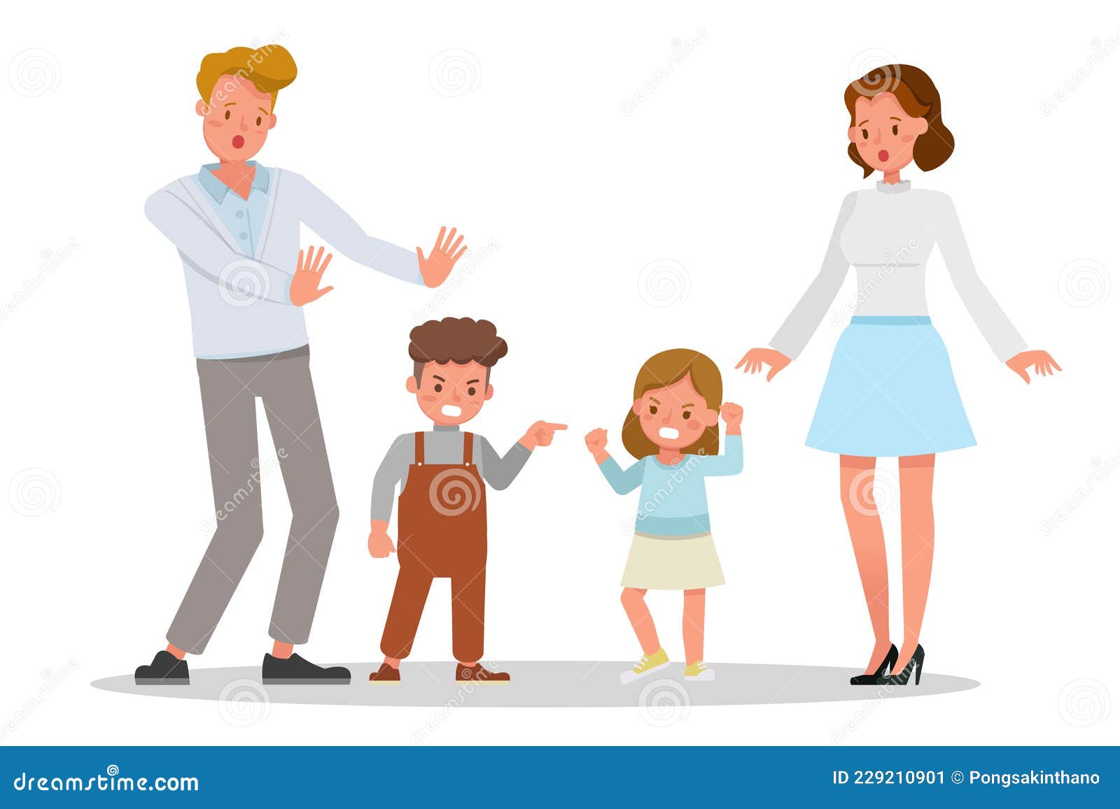 Family Character Vector Design. Presentation in Various Action with ...