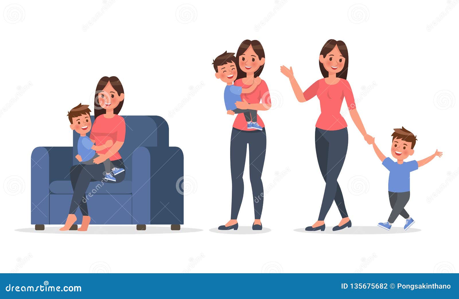 Family Character Vector Design Set 4 Stock Vector - Illustration of ...