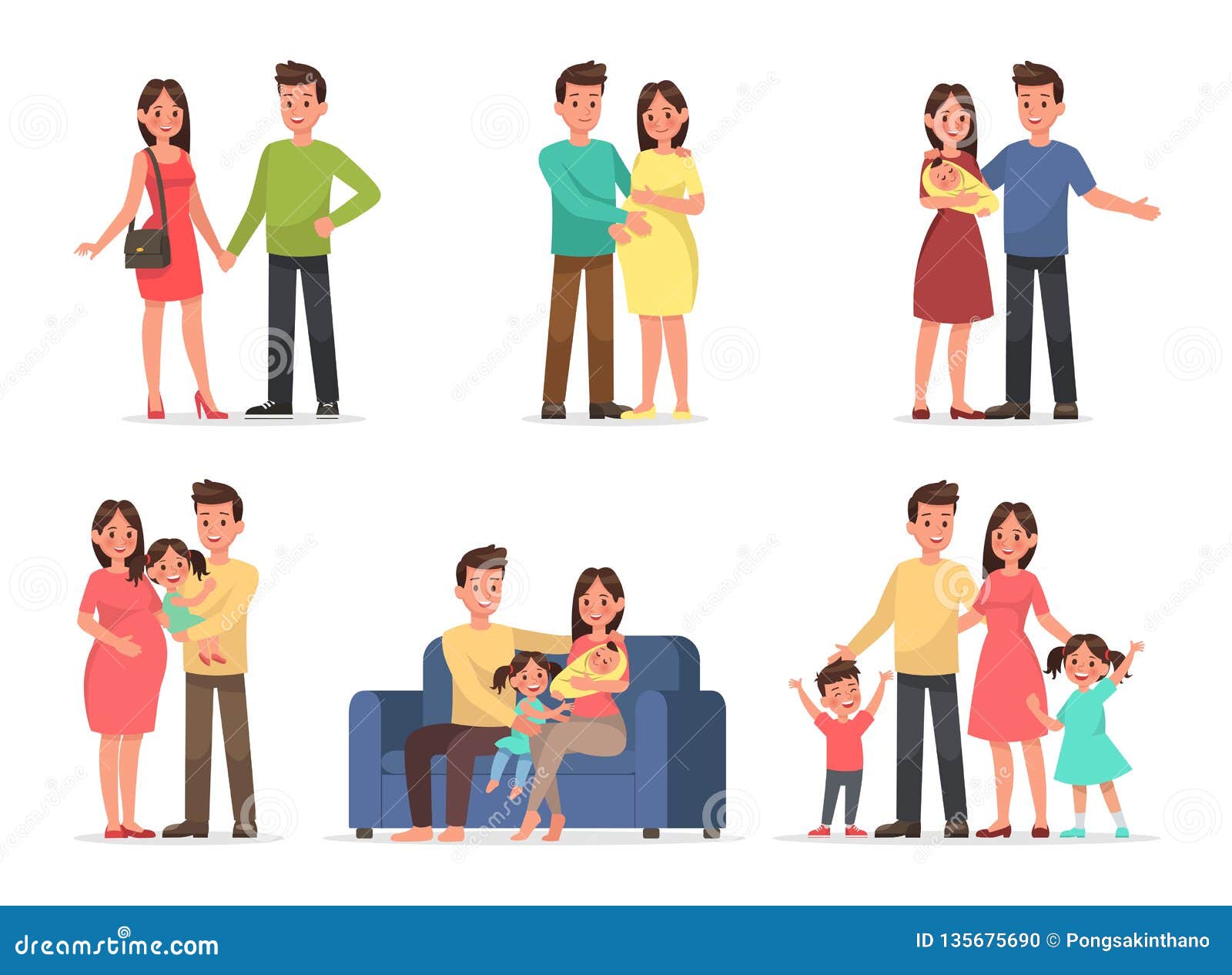 Family Character Vector Design Set Stock Vector - Illustration of ...