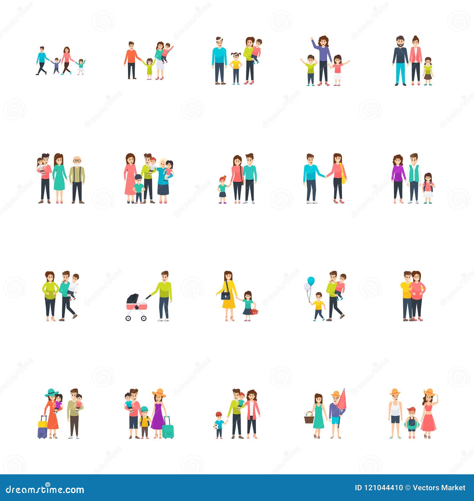 Family Characters Illustrations Set Stock Illustration - Illustration ...