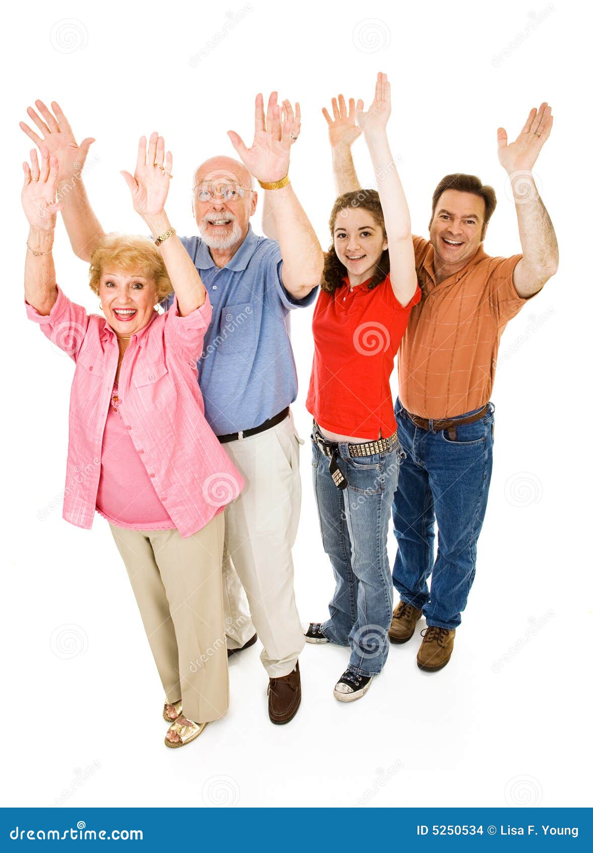 Family Cheer stock photo. Image of female, grandchild - 5250534