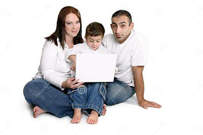Family with Child on Computer Stock Photo - Image of learn, parental ...
