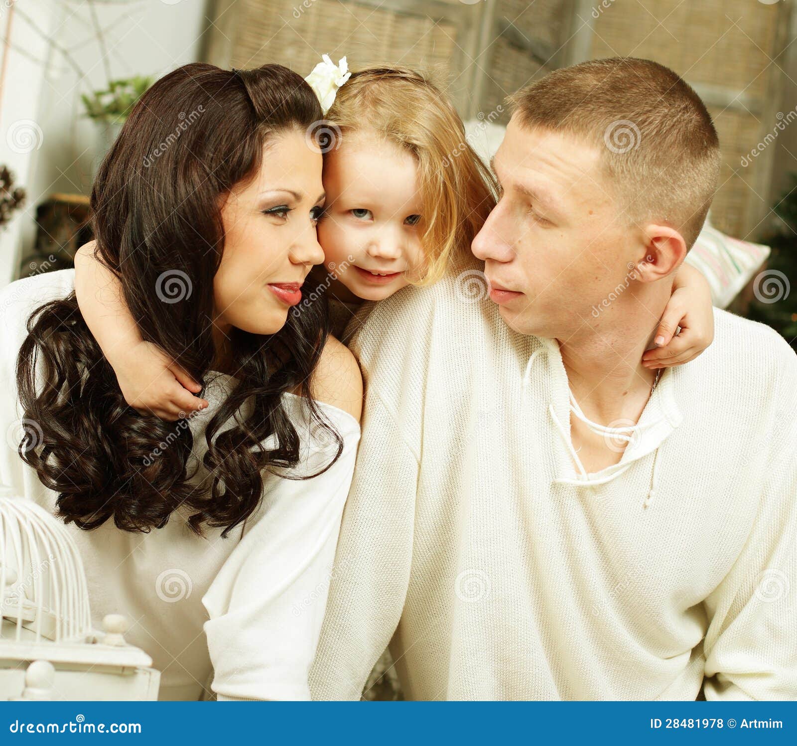 Family - Child and Loving Parents Stock Photo - Image of enjoyment ...