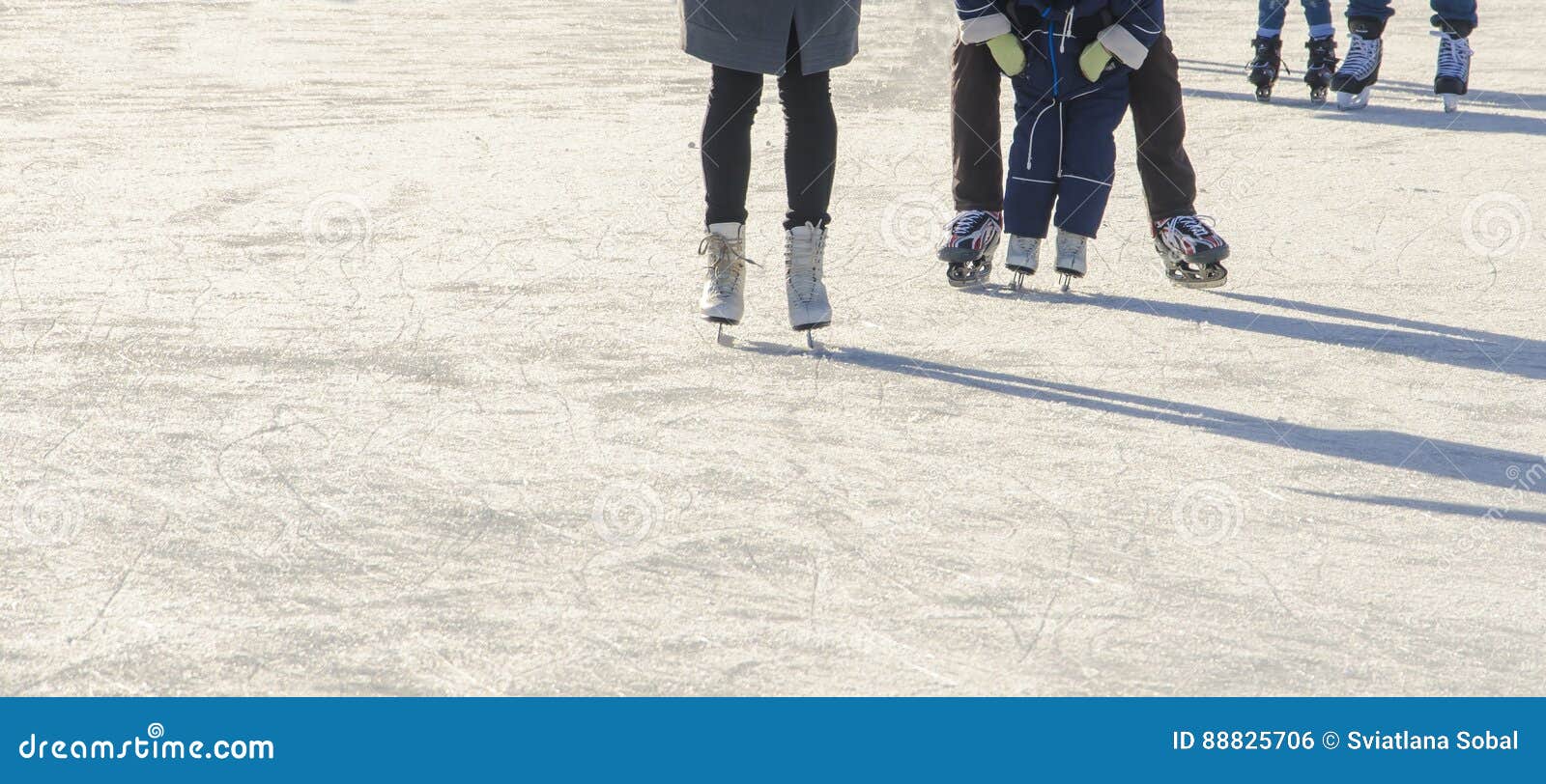 Family with a Child Skating Stock Photo - Image of moving, child: 88825706