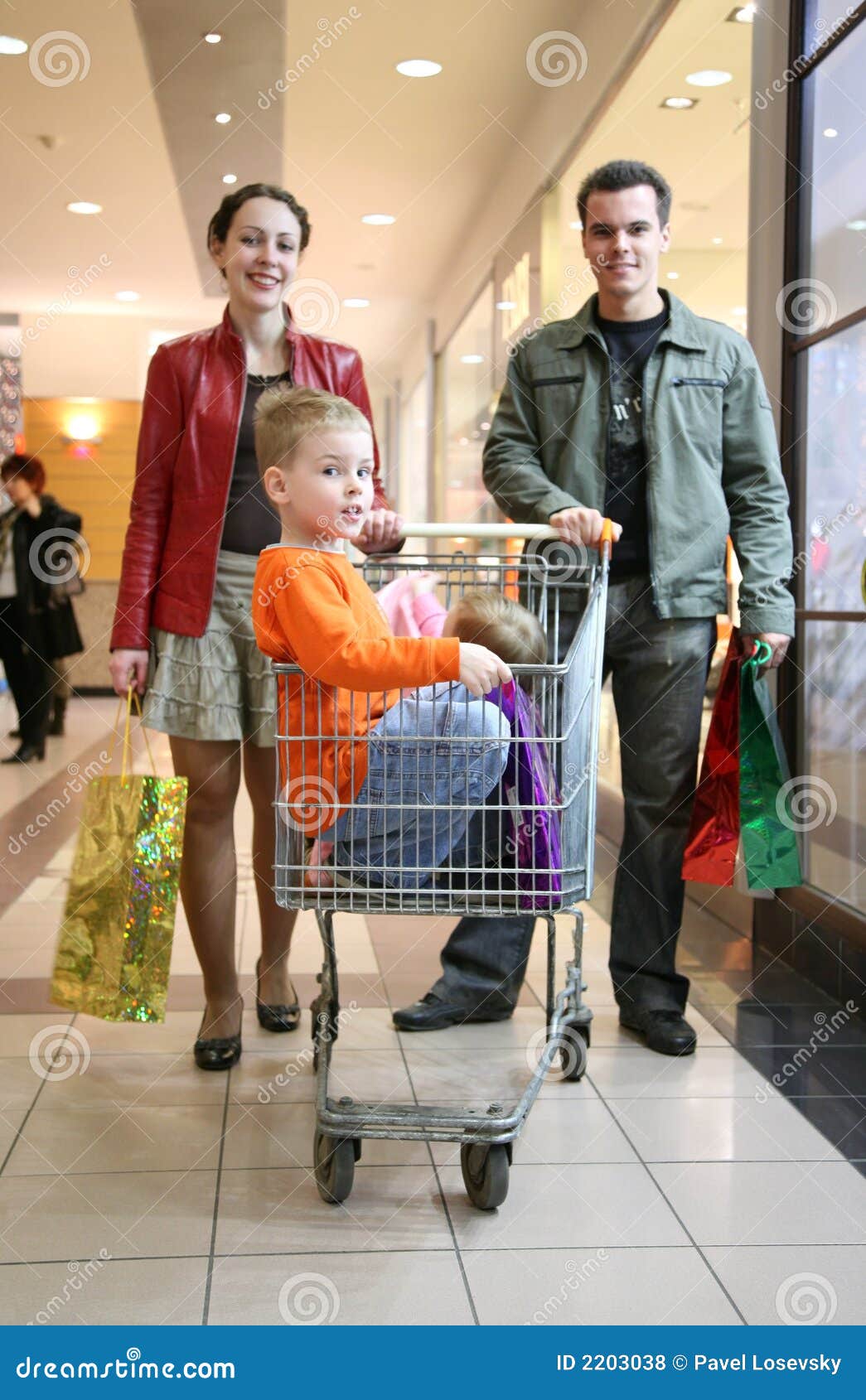 Family with Children in Shop Stock Photo - Image of father, market: 2203038