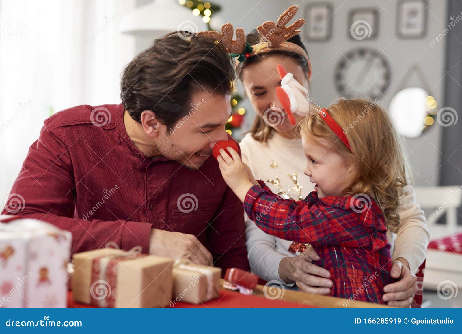 Family in Christmas time stock image. Image of celebrate - 166285919