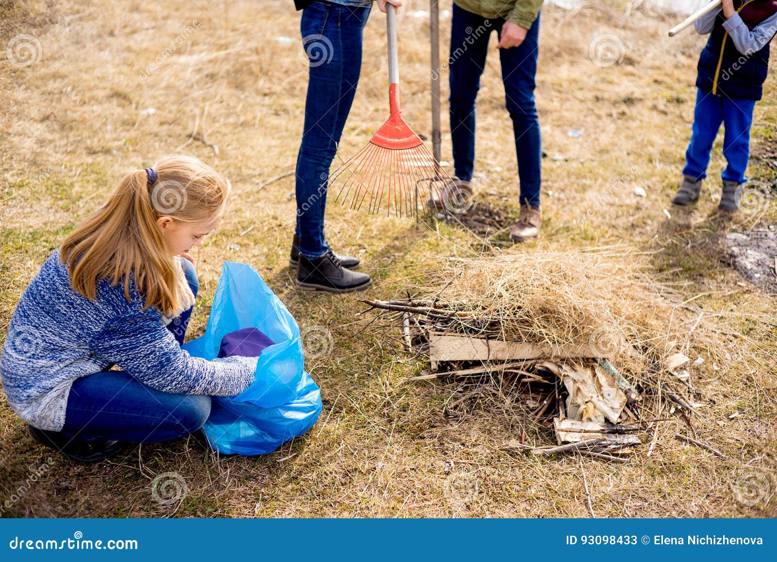 Family is cleaning outside stock image. Image of backyard - 93098433