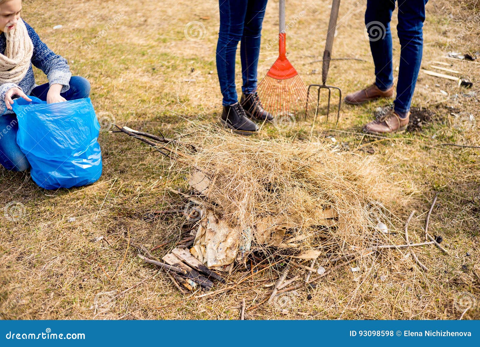Family is cleaning outside stock photo. Image of backyard - 93098598