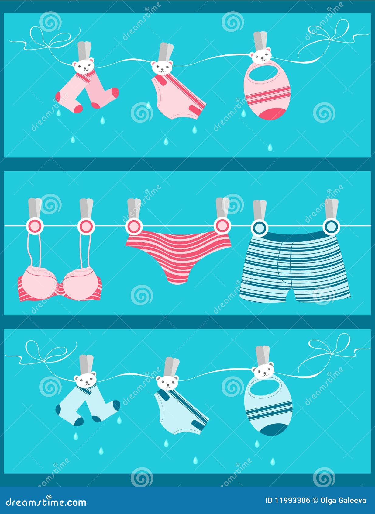 Family clothesline stock vector. Illustration of banner - 11993306