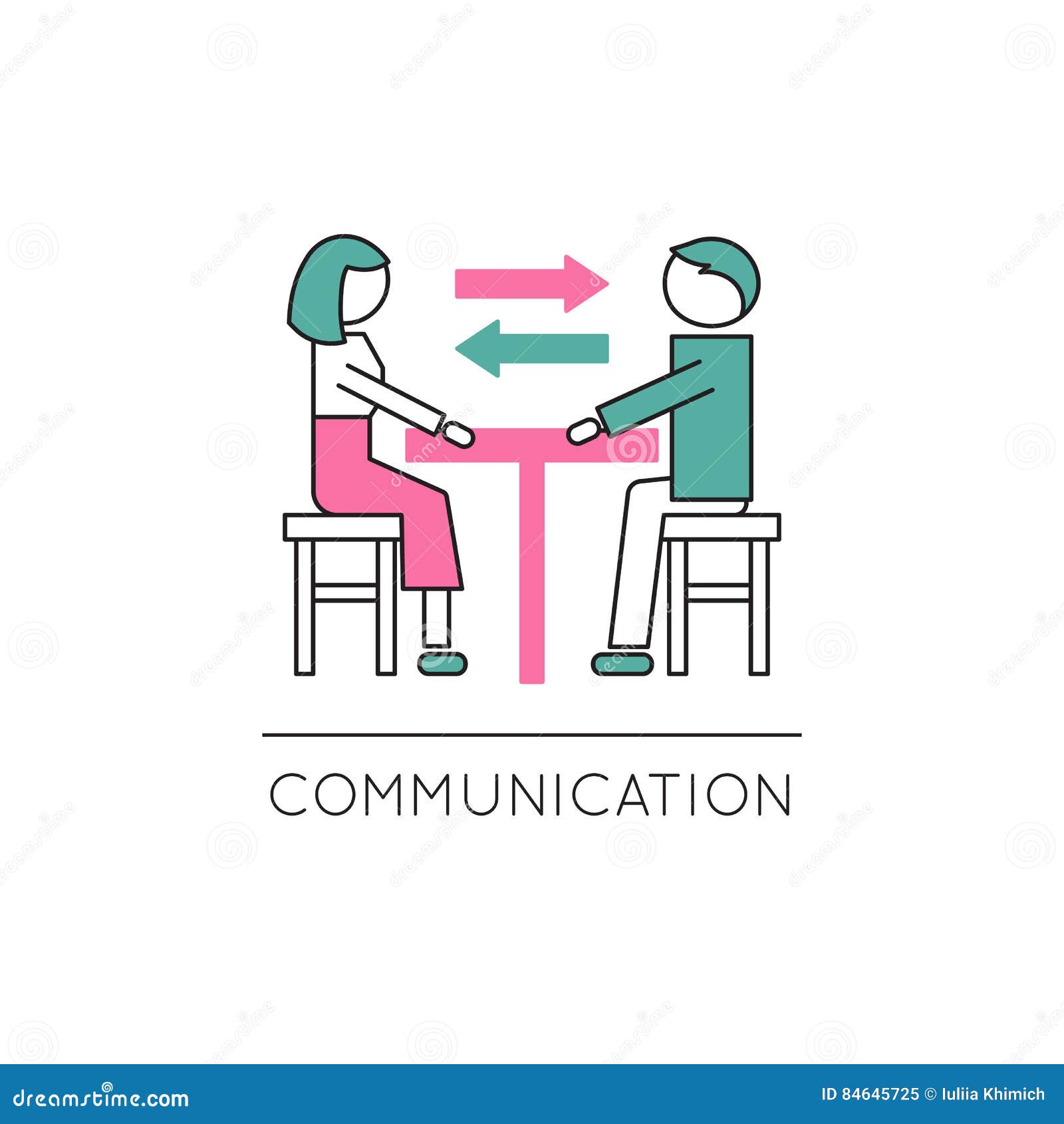 Family Communication Line Icon Stock Vector - Illustration of object ...