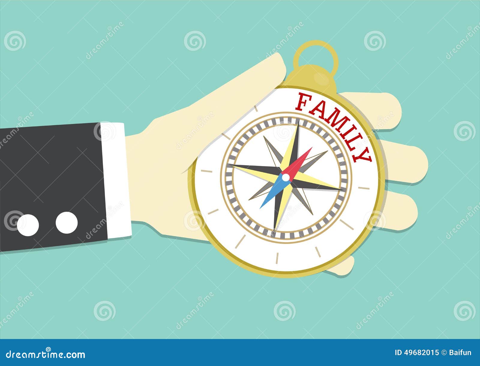 Family compass stock vector. Illustration of magnetic - 49682015