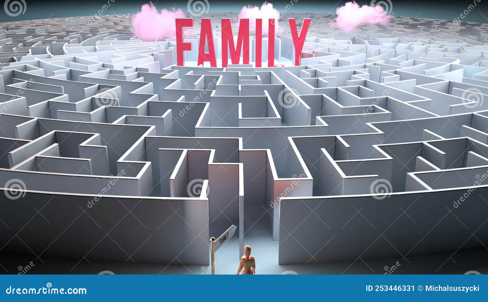 Family and a Complicated Path To it Stock Illustration - Illustration ...