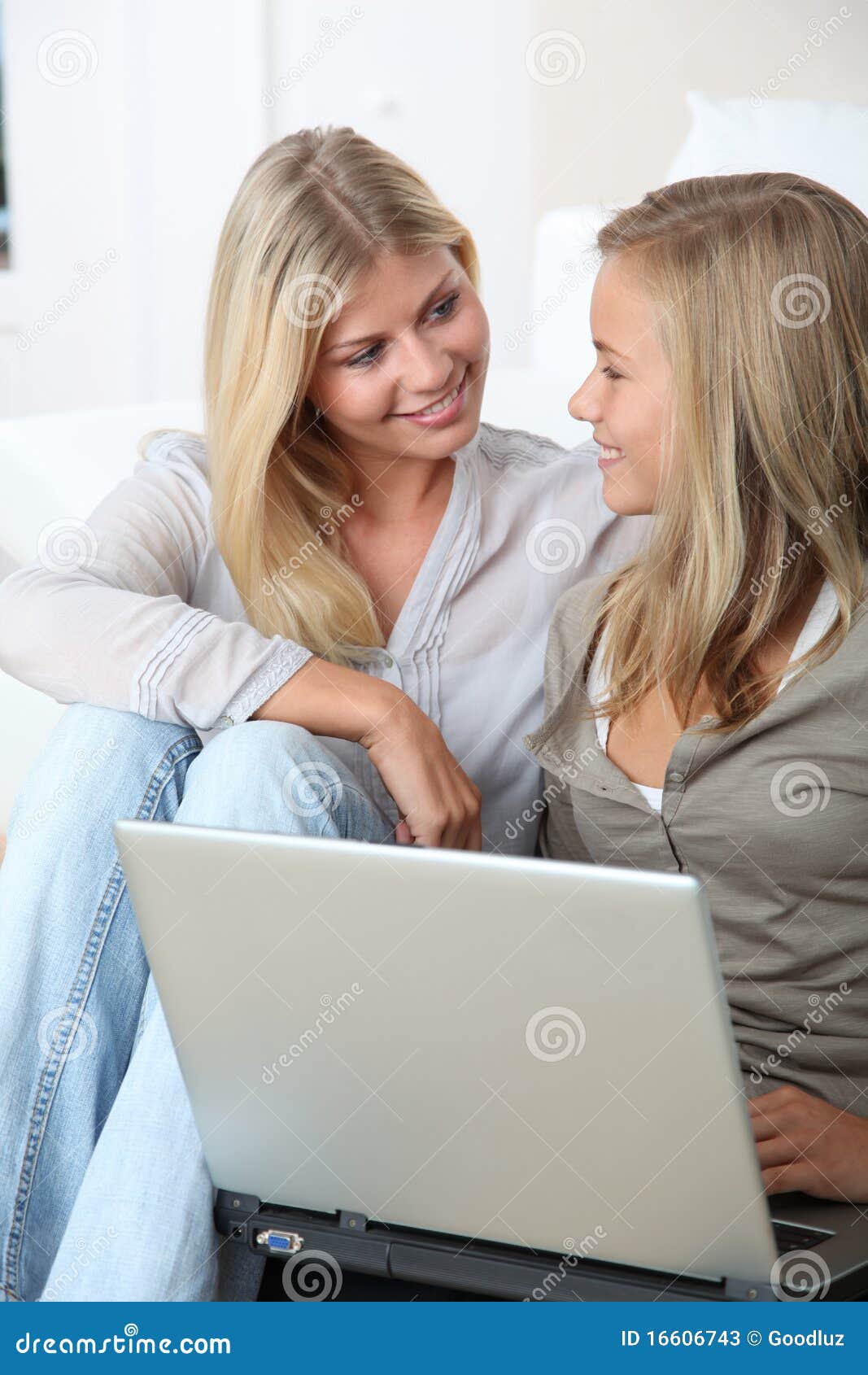 Family complicity stock image. Image of computing, portrait - 16606743