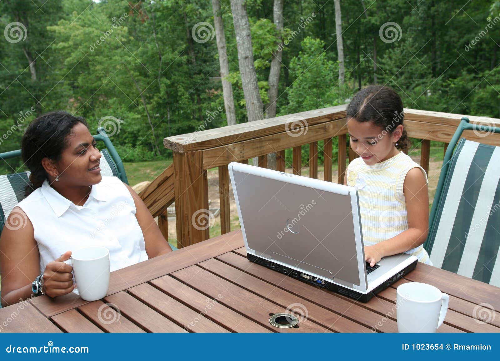 Family on Computer stock photo. Image of caucasian, mother - 1023654