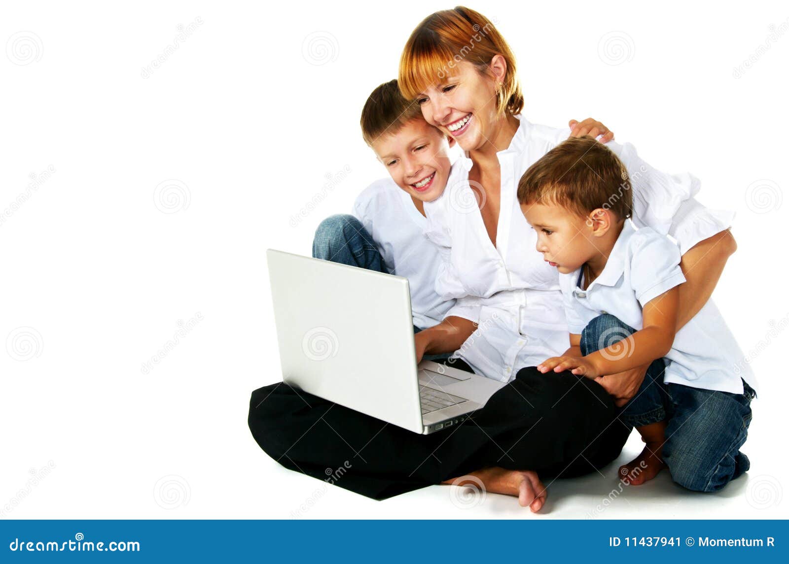 Family computer stock image. Image of people, isolated - 11437941