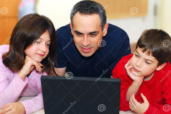 Family computer stock photo. Image of parenting, computer - 1614346