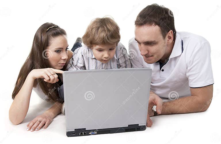 Family and computer stock photo. Image of horizontal - 18559554