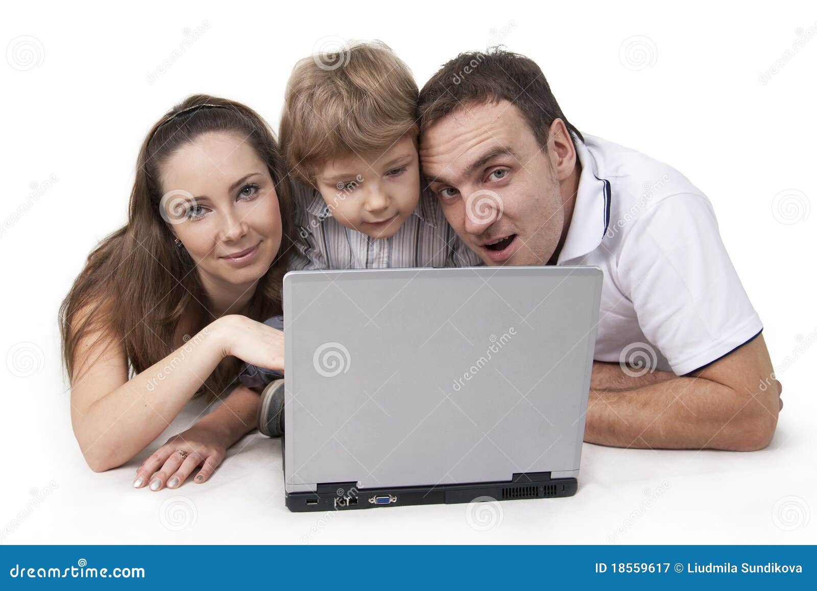 Family and computer stock image. Image of laptop, male - 18559617