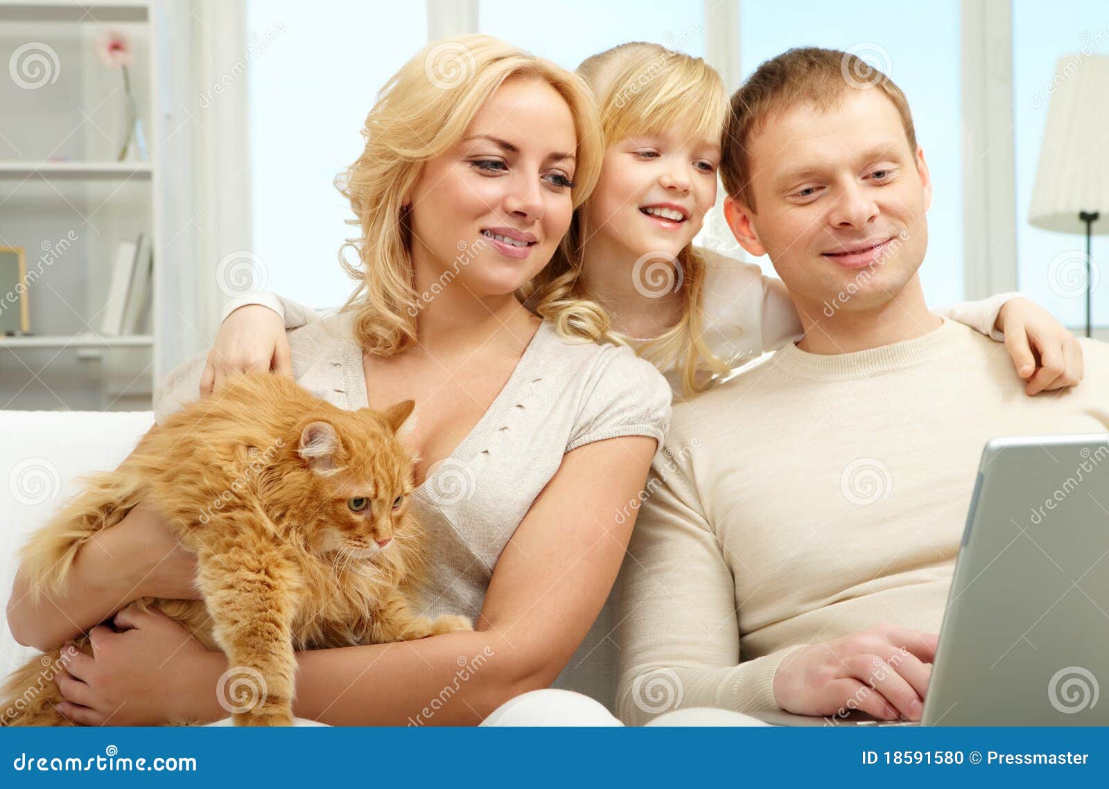 Family with computer stock photo. Image of family, people - 18591580