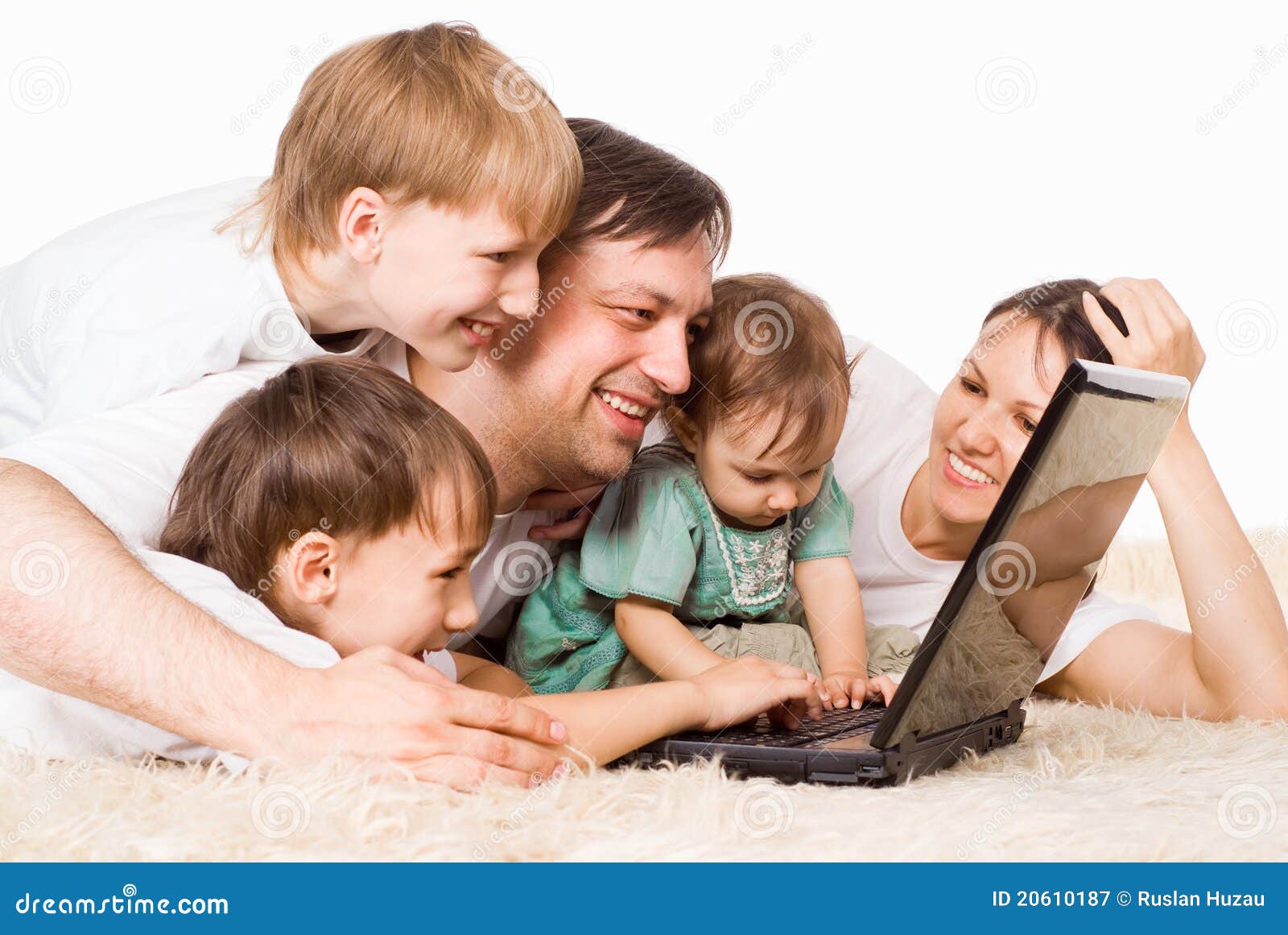 Family with computer stock image. Image of attractive - 20610187