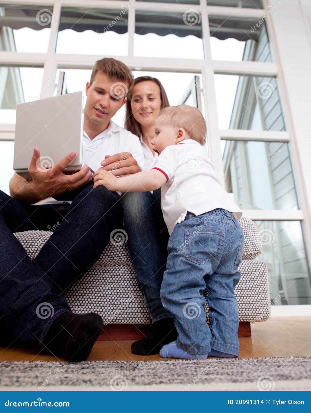 Family with Computer stock photo. Image of adult, toddler - 20991314