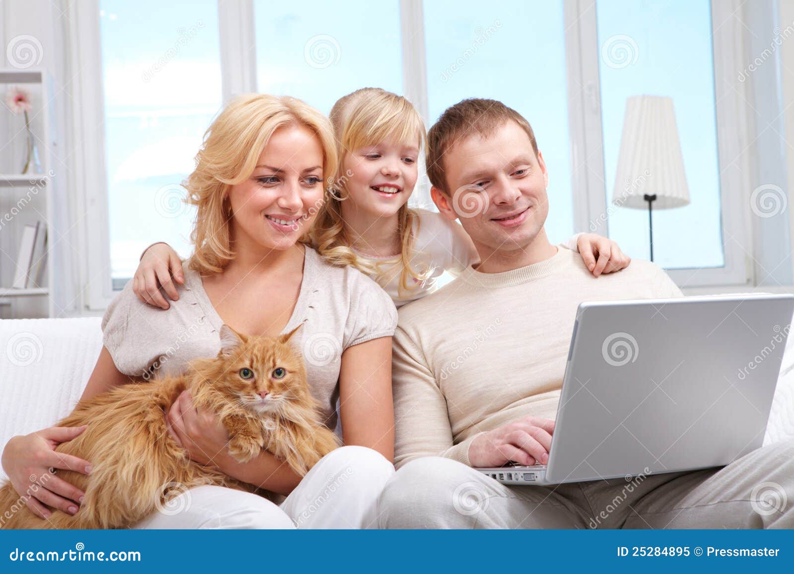 Family with computer stock image. Image of person, child - 25284895