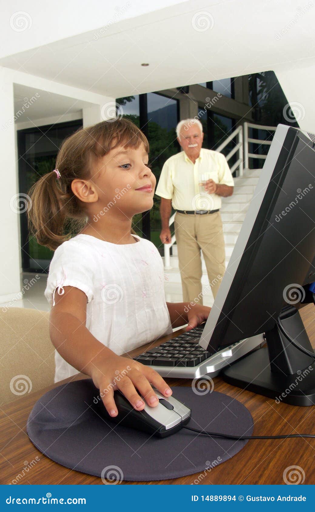 Family and computers. stock photo. Image of internet - 14889894