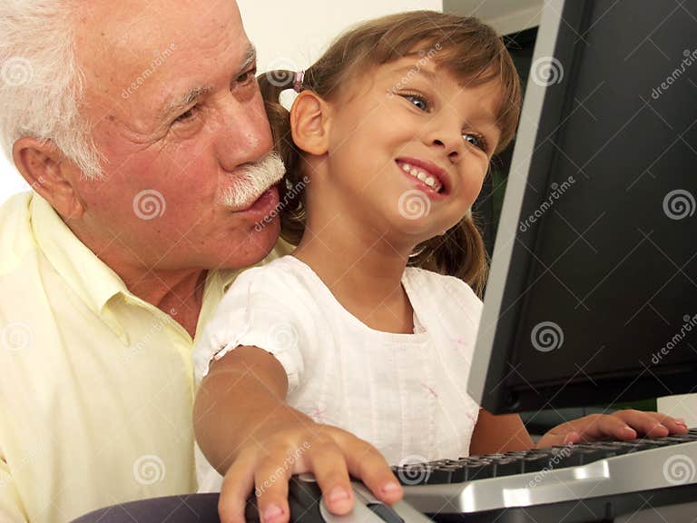 Family and computers. stock image. Image of parent, home - 14891031