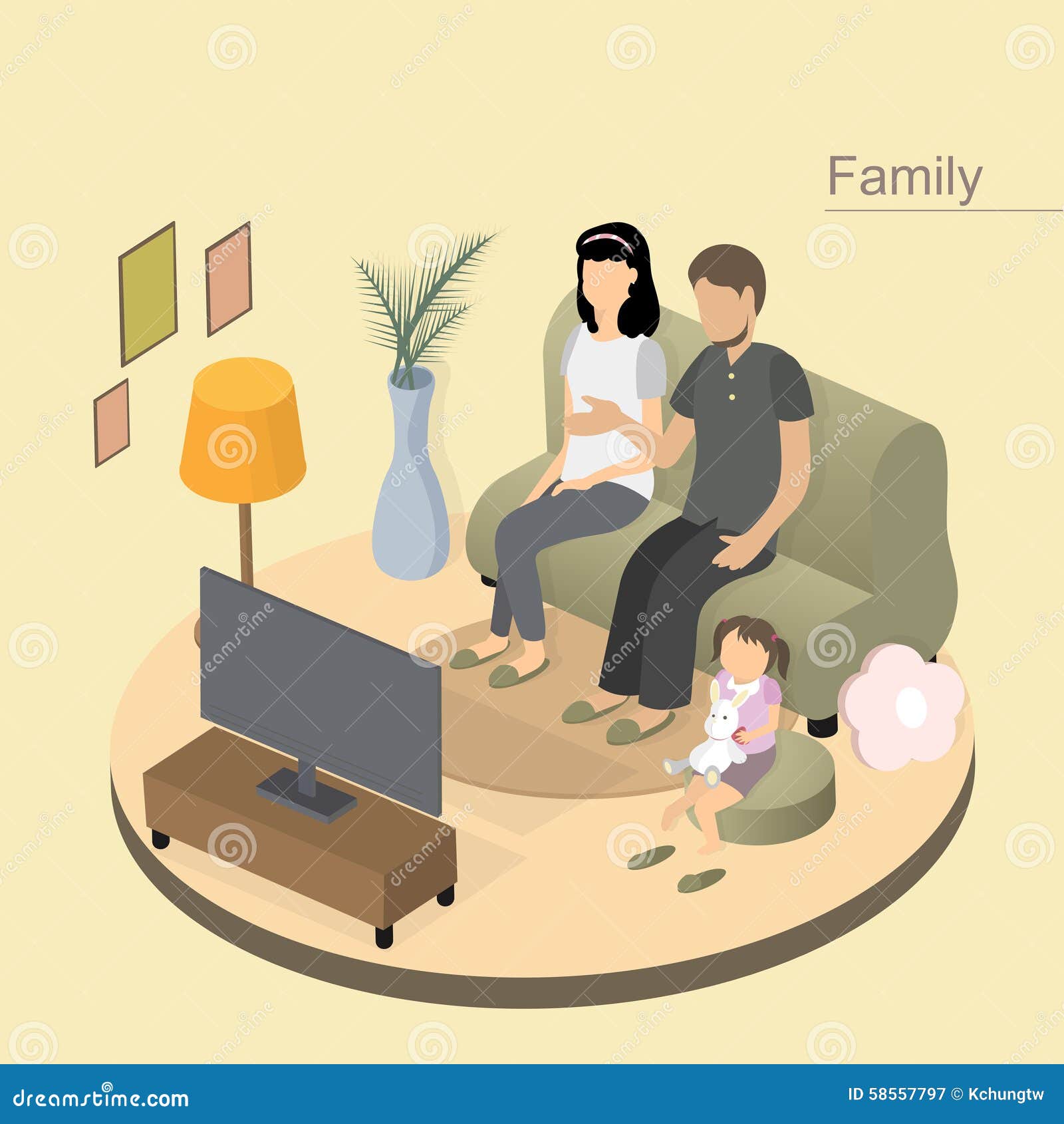Family concept stock vector. Illustration of daughter - 58557797