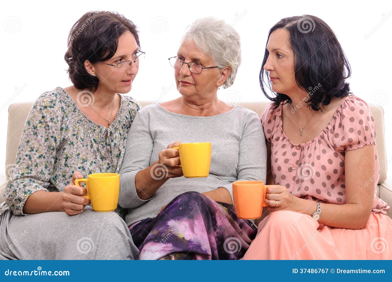 Family Conversation at Home Stock Image - Image of friends, family ...
