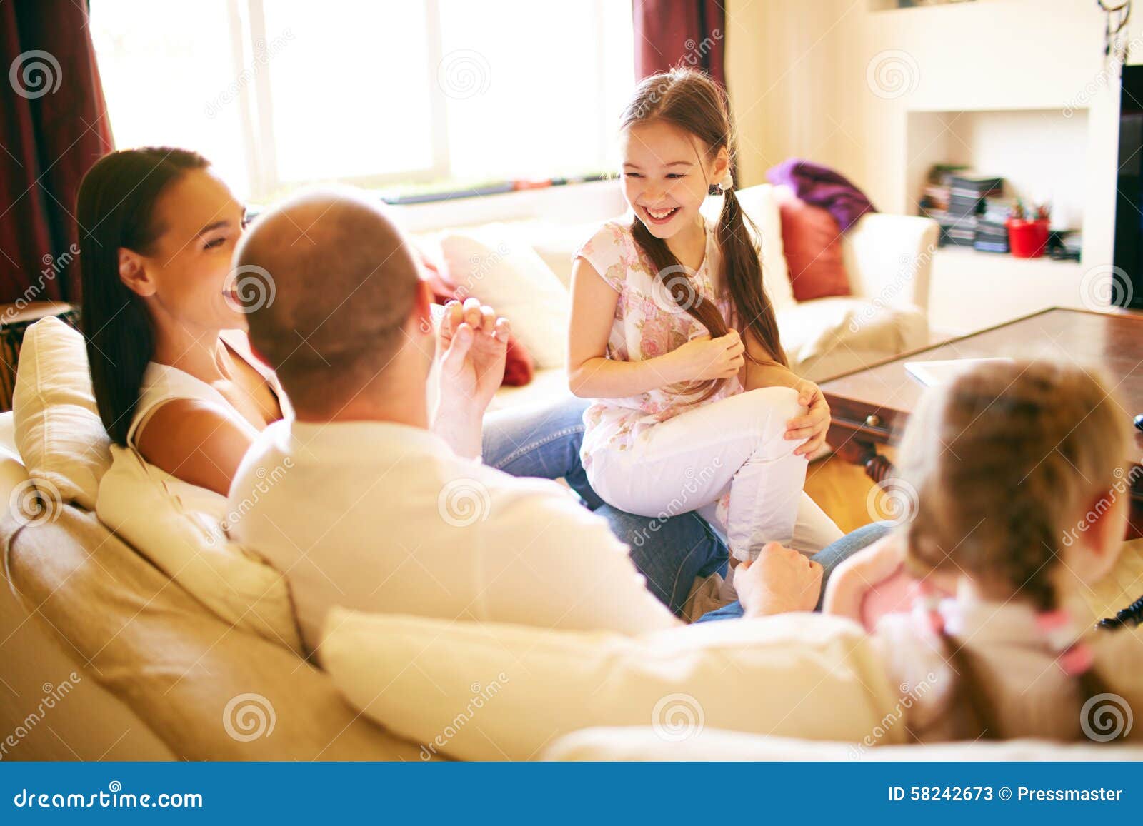 Family conversation stock image. Image of happy, parent - 58242673