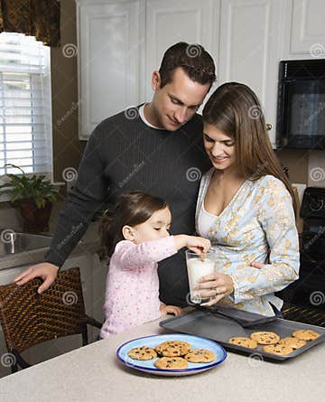 Family with cookies. stock photo. Image of kitchen, girl - 2284524