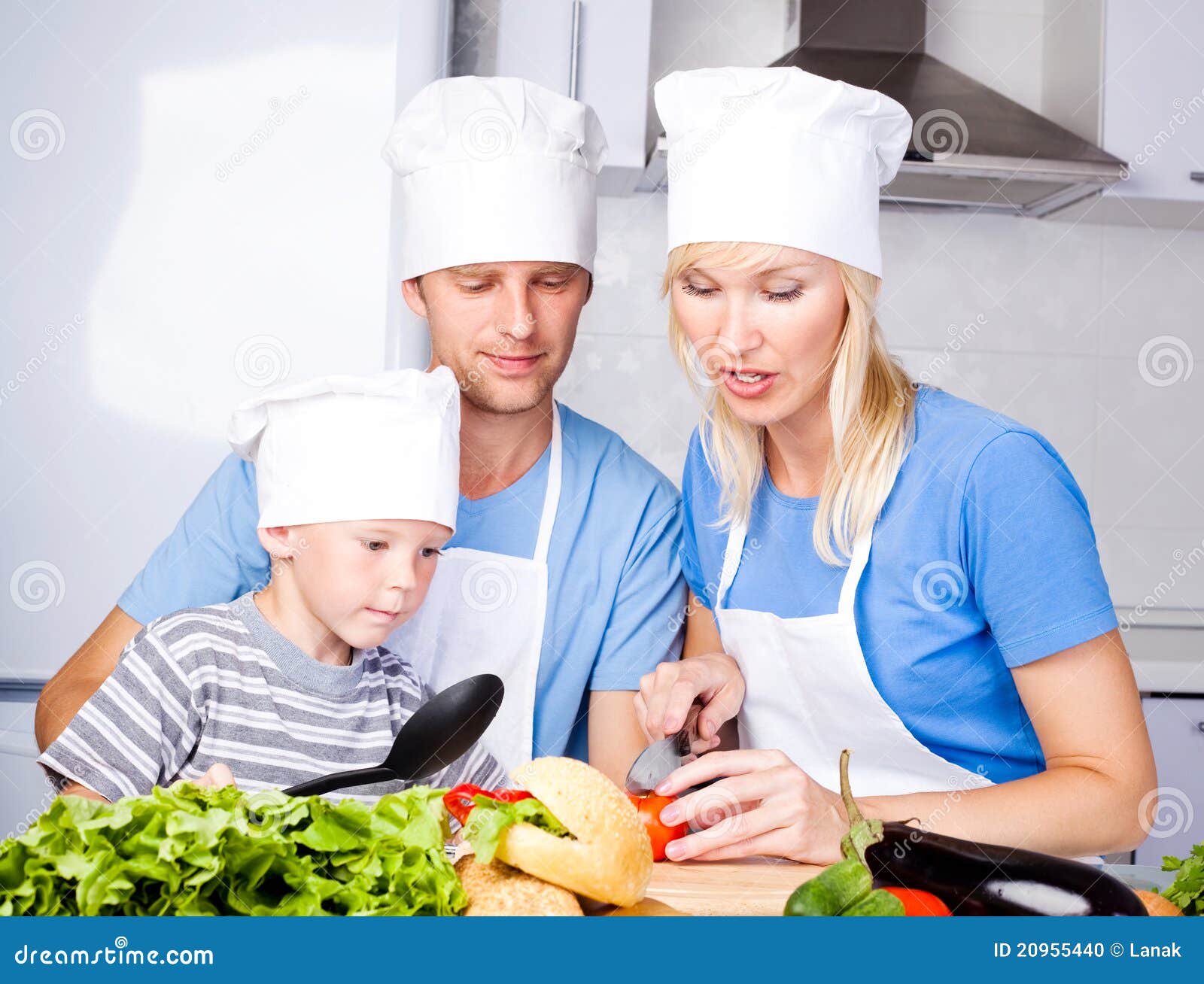 Family cooking stock photo. Image of cheerful, house - 20955440