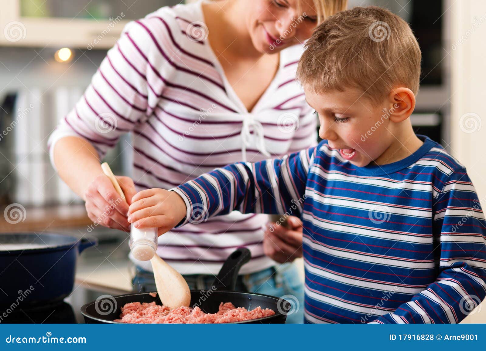 Family cooking in kitchen stock photo. Image of tasting - 17916828