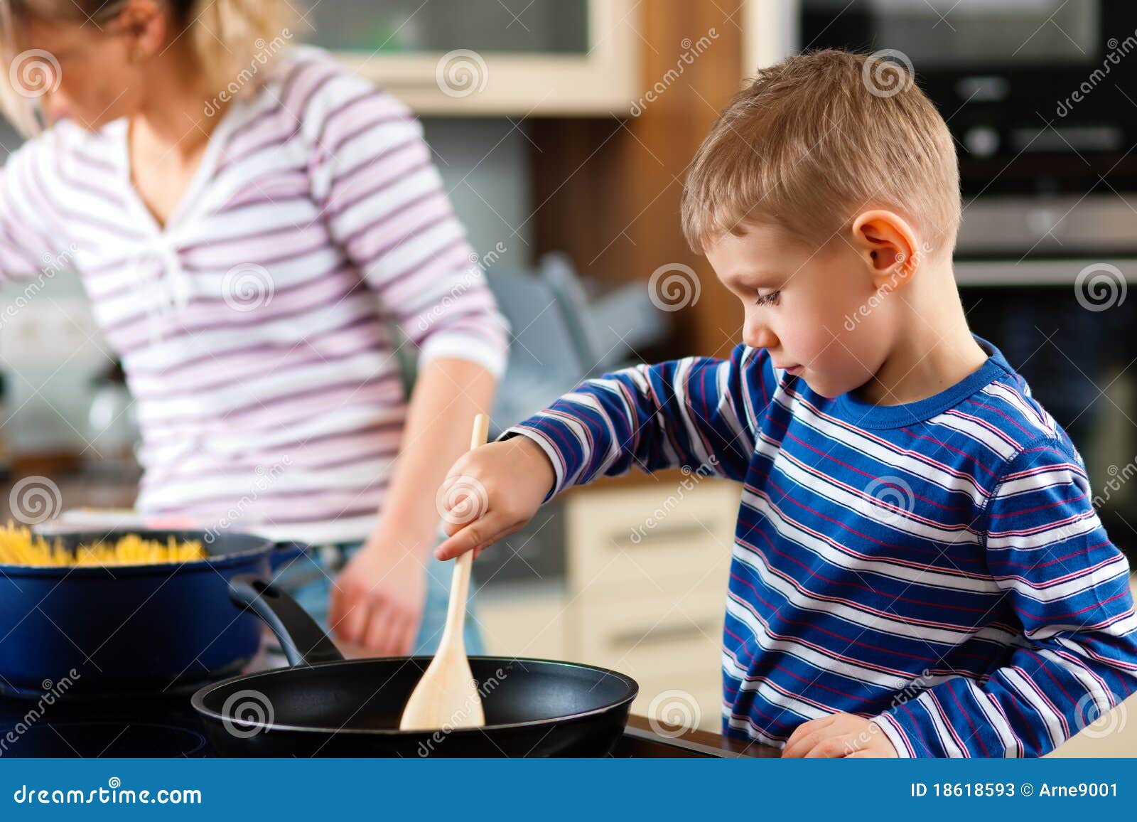Family cooking in kitchen stock image. Image of cheerful - 18618593
