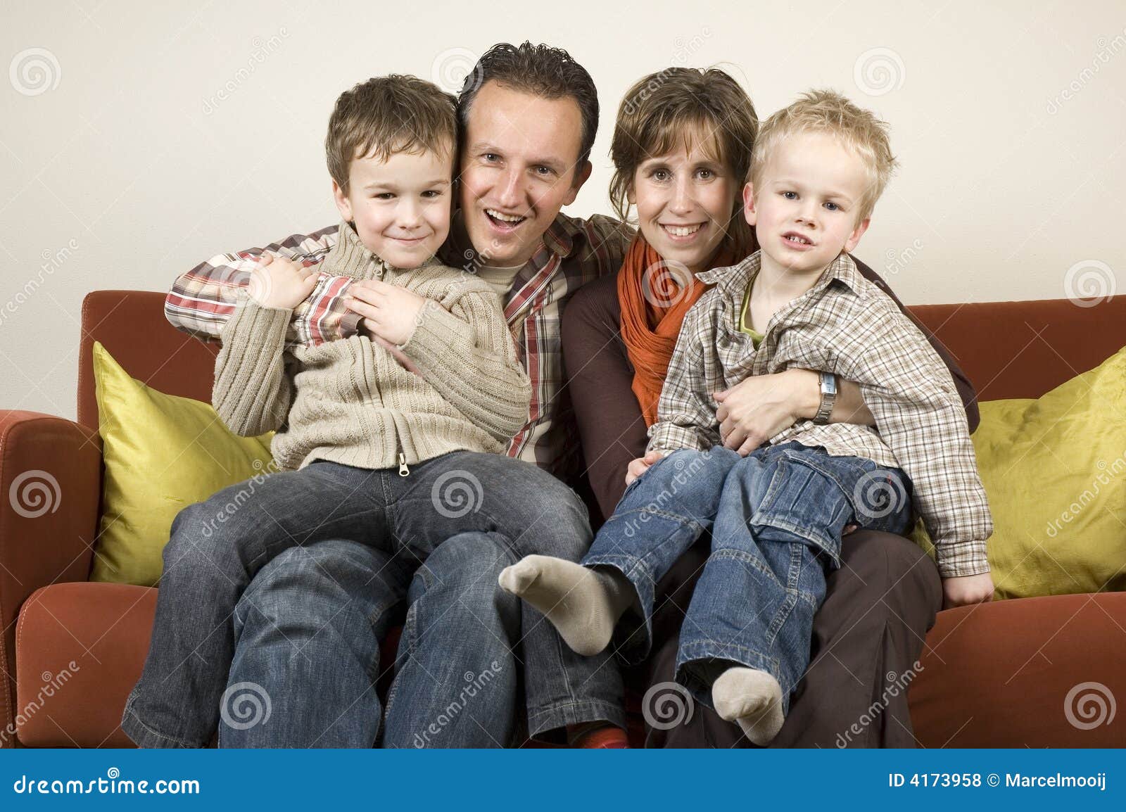 Family on a Couch 2 stock photo. Image of comfort, kids - 4173958