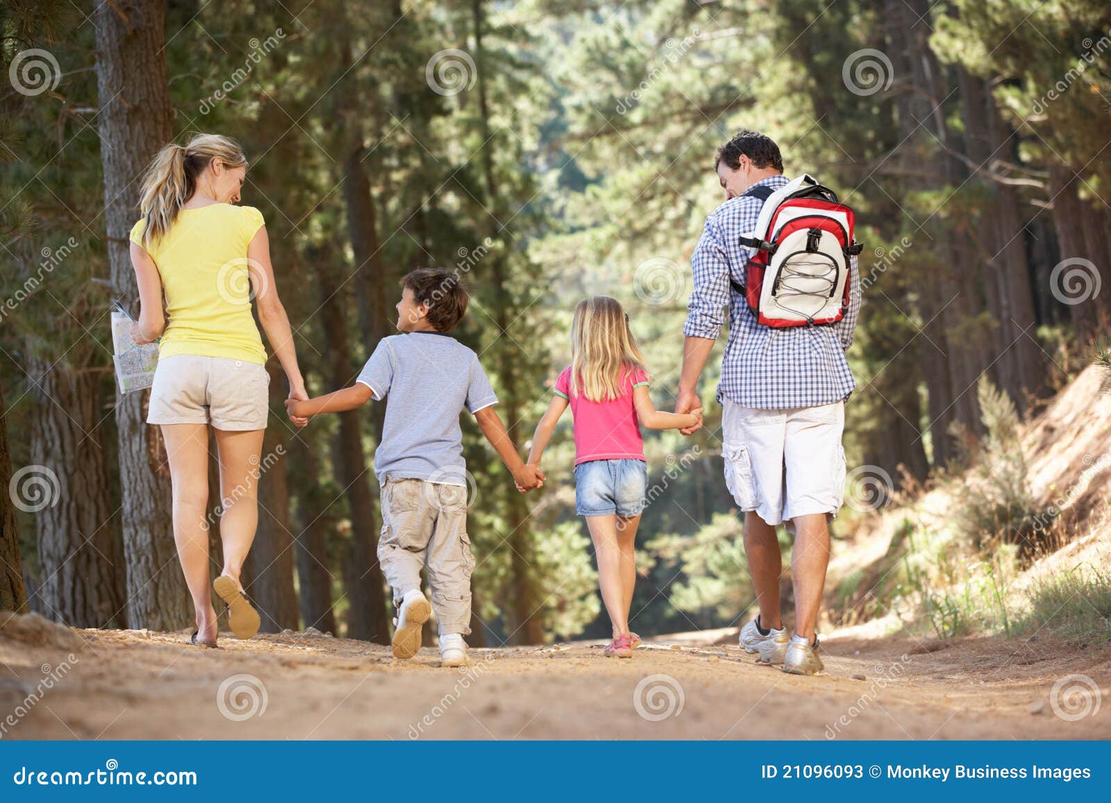 Family on country walk stock image. Image of backpack - 21096093
