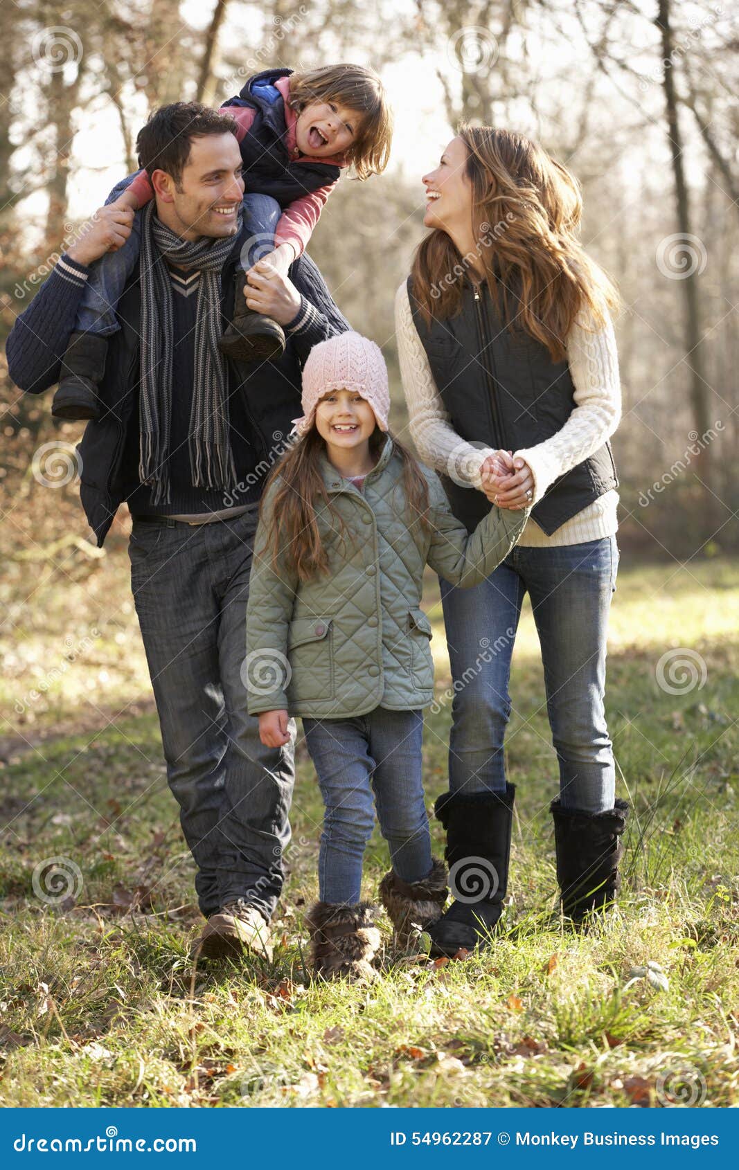 Family on Country Walk in Winter Stock Image - Image of lifestyle ...