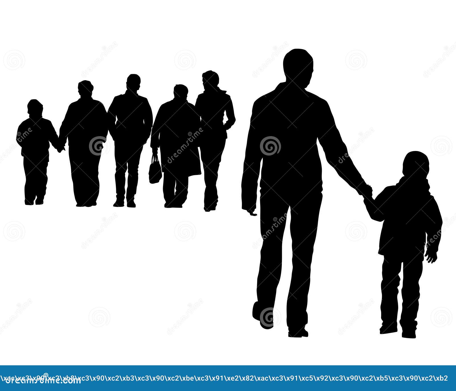 Family crowds three stock vector. Illustration of crowd - 206900167