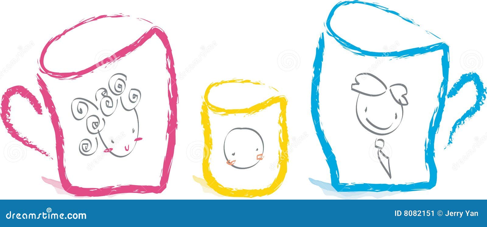 Family cup stock vector. Illustration of love, happiness - 8082151