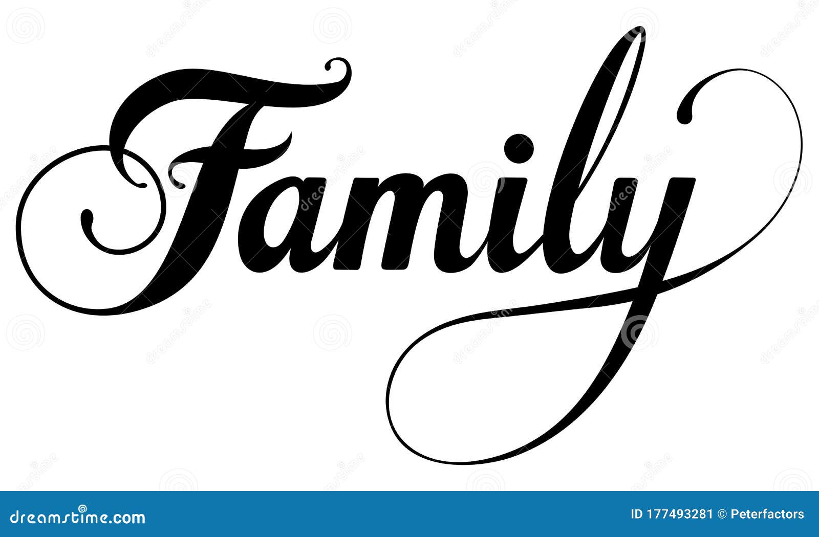 Family - Custom Calligraphy Text Stock Vector - Illustration of ... Family - Custom Calligraphy Text Stock Vector - Illustration of ...