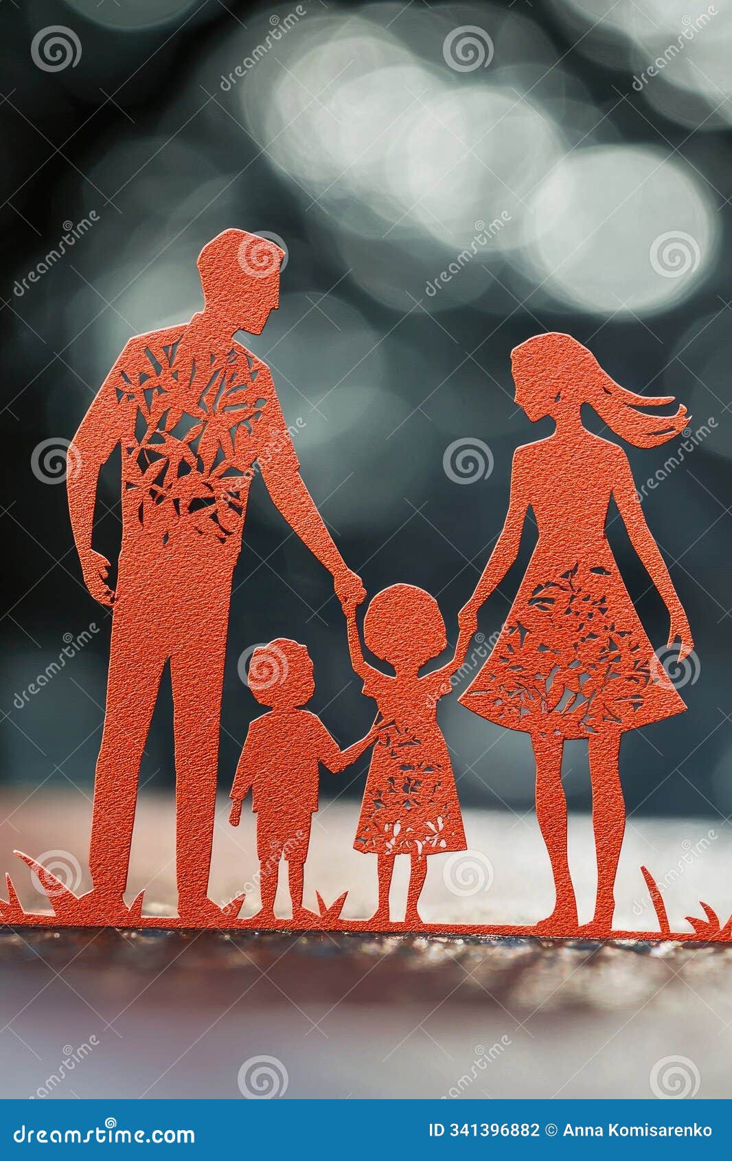 Family Cut Out of Paper. Selective Focus Stock Photo - Image of ...