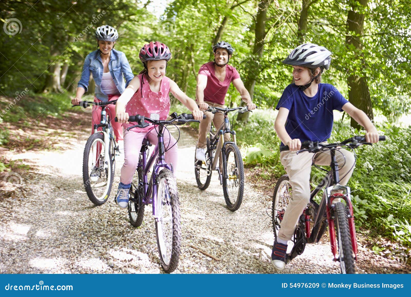 Family on Cycle Ride in Countryside Stock Image - Image of daughter ...